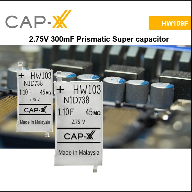 HW109F 2.75V 300mF Prismatic Super Capacitor | McCoy Components